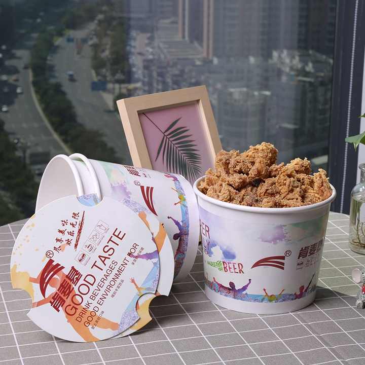 150 Oz Disposable KFC Paper Bucket - Perfect for Fried Chicken