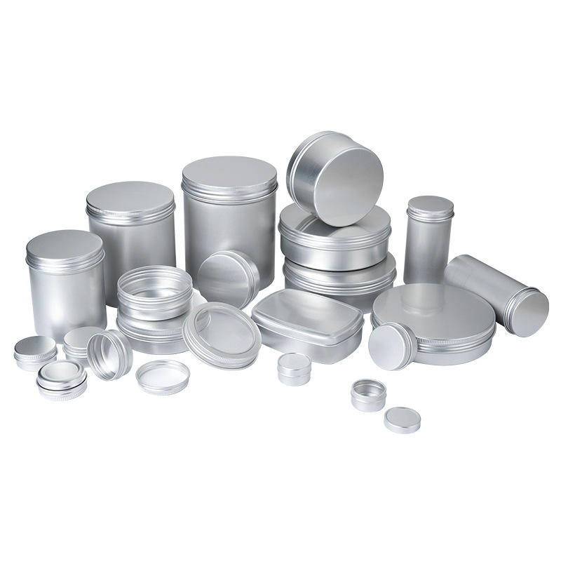 Round Threaded Aluminum Box with Screw Cap Sealing Matte Finish ...