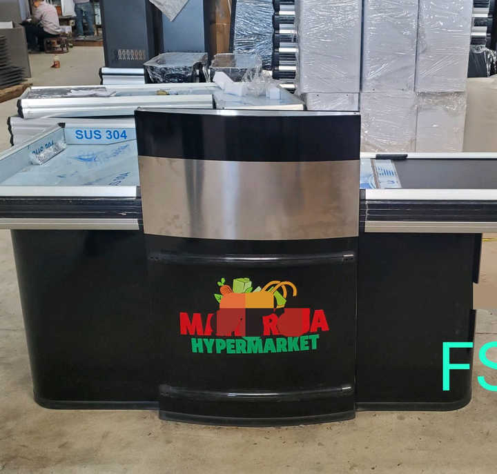 Checkout Counter Retail Store motorized Automatic Cash register stand ...