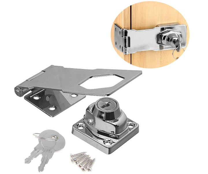 Safety Wooden Door Clasp Hasp Lock Latches Drawer Twist Knob Keyed Hasp ...