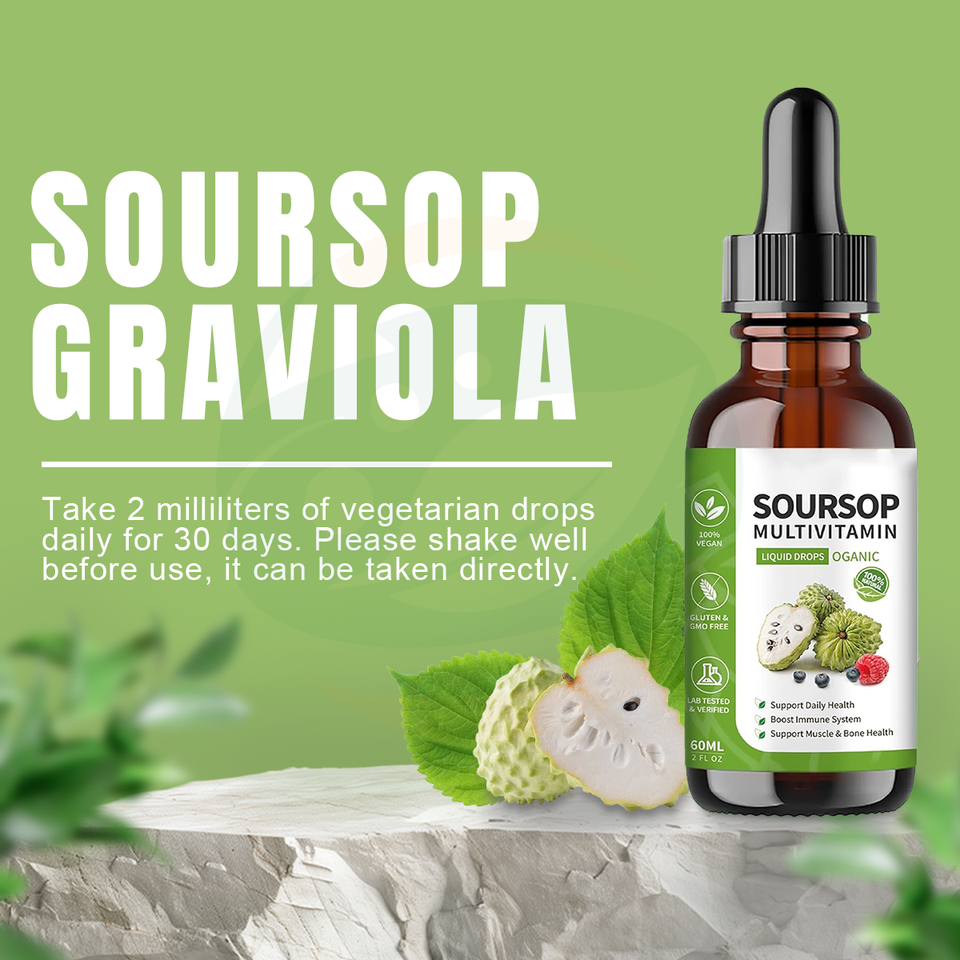 Private Label Soursop Multivitamin Liquid Drops 100% Pure Immune ...
