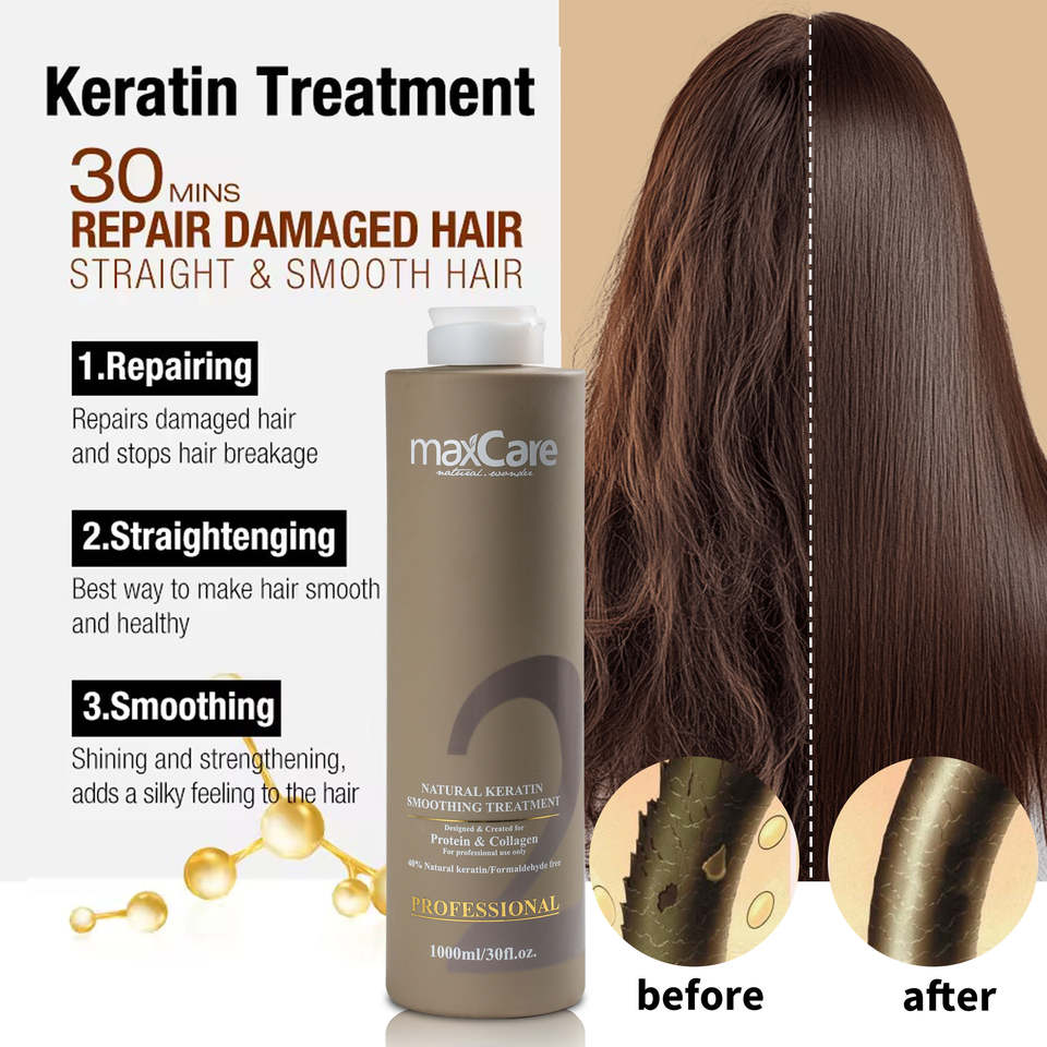 Customized Keratin Straightening Hair Natural Silk Shine Therapy Cream ...