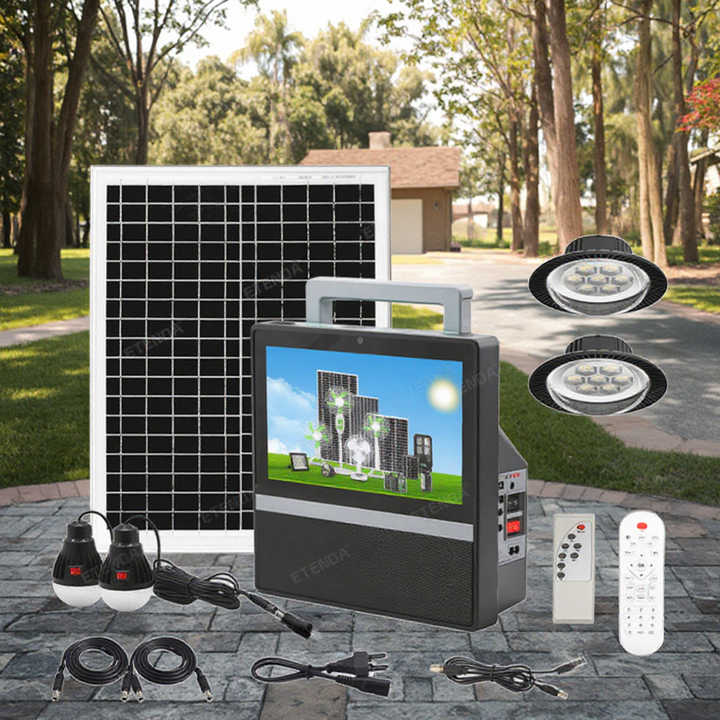 Solar TV 10 Inch Screen - Portable Media System for Camping