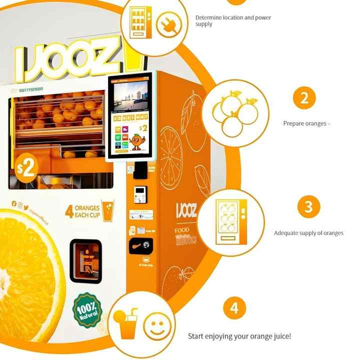 24-hour Automatic Fresh Juice Vending Machine Natural Fresh Orange ...