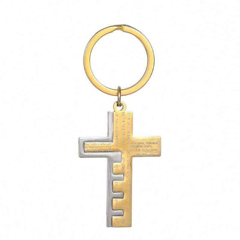 Christian Cross Keychain Ladies Gentlemen Jesus Prayer Religious Key ...