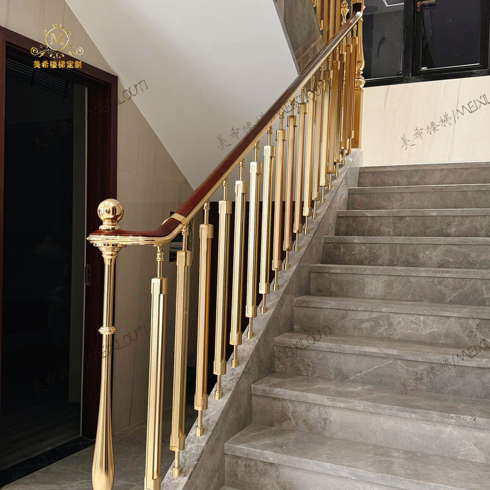 Luxury Railing Staircase Handrail Modern Design Copper for Hotel and ...