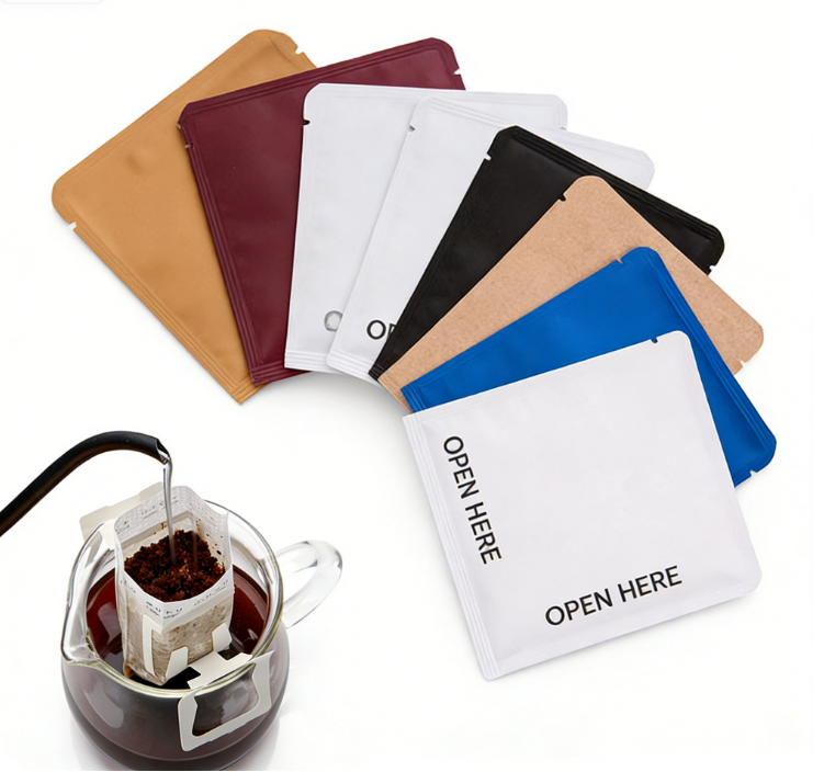 Custom Printing Disposable 3 Side Seal Single Serve Pouch Drip Coffee ...