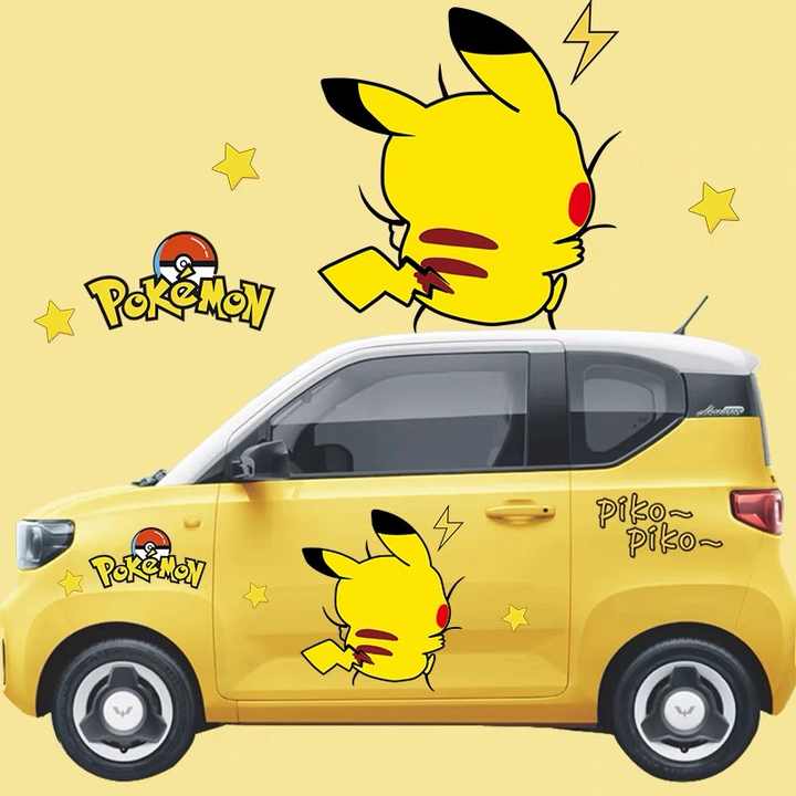 Car Stickers Macaron Body Decoration Cartoon Animation Pokemon Pikachu ...