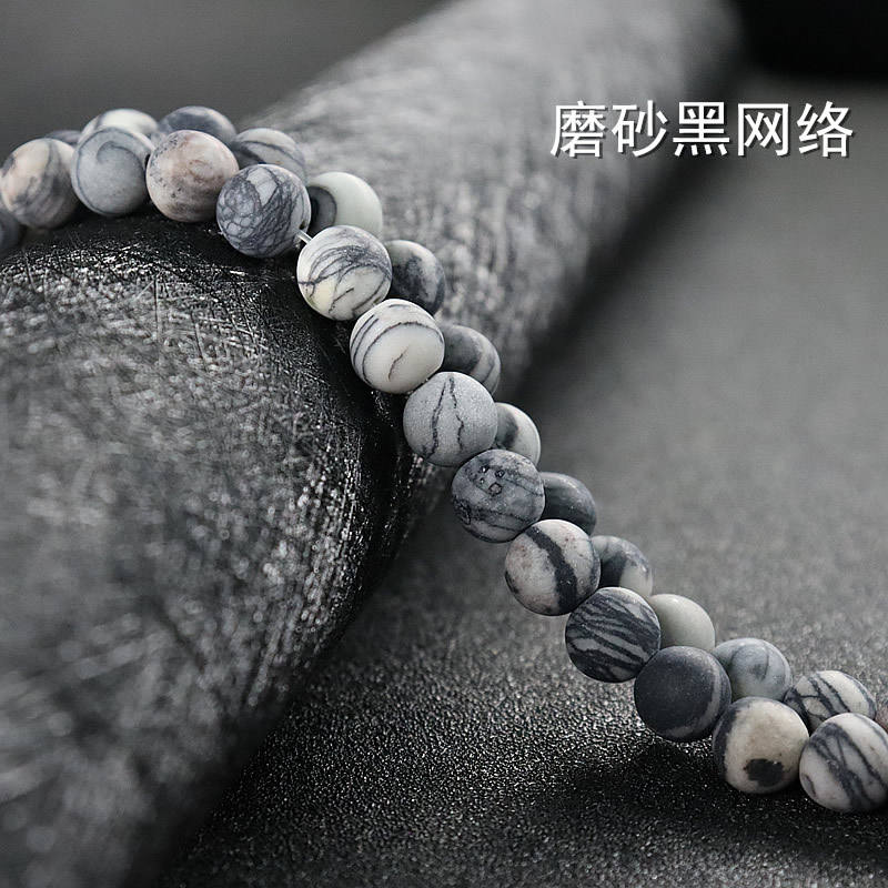 Multi-Size Frosted Round Loose Beads - Natural Stone Semi-Finished ...