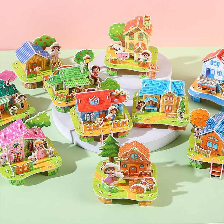 Creative 3D Cartoon DIY Handmade Educational Puzzle Toy Mini Paper Toy ...