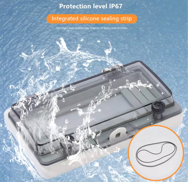 IP67 Socket Distribution Box PC + ABS Material Transparent Contact ...