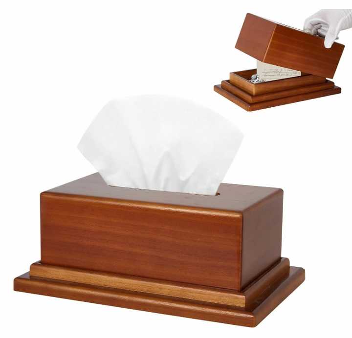 Luxury Rectangular Wooden Tissue Box Cover Concealment Hidden Money ...