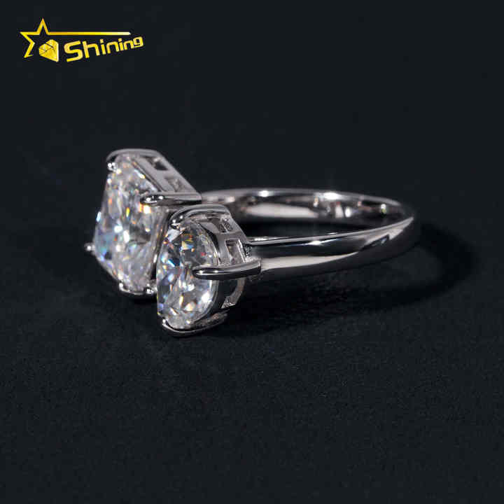 Iced Out Fashion Jewelry Diamond Engagement Wedding Ring 925 Solid ...