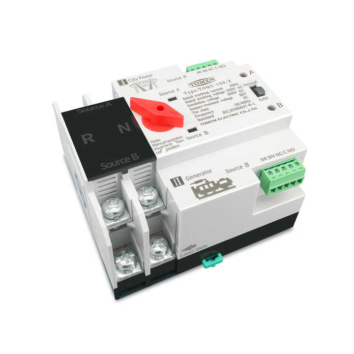 Tomzn 2 Pole Din Rail Dual Power Selector Switch 63a 100a 125a, Oem