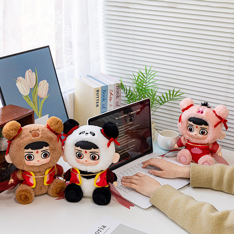 Feiya New Plush Toy-Nezha Doll Office Ornament Cute PP Cotton Filled ...