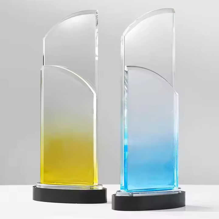 HBL Laser Engraving Clear Blank Awards Trophy With Black Base Corporate ...