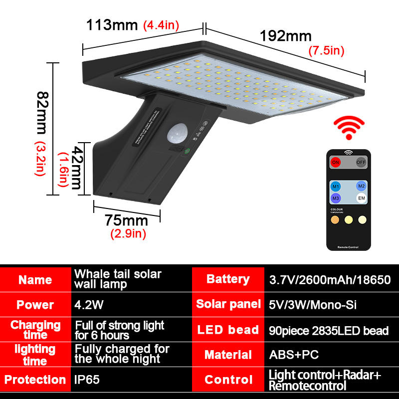White LED Solar Wall Lamp IP65 Waterproof with Motion Sensor for Garden ...