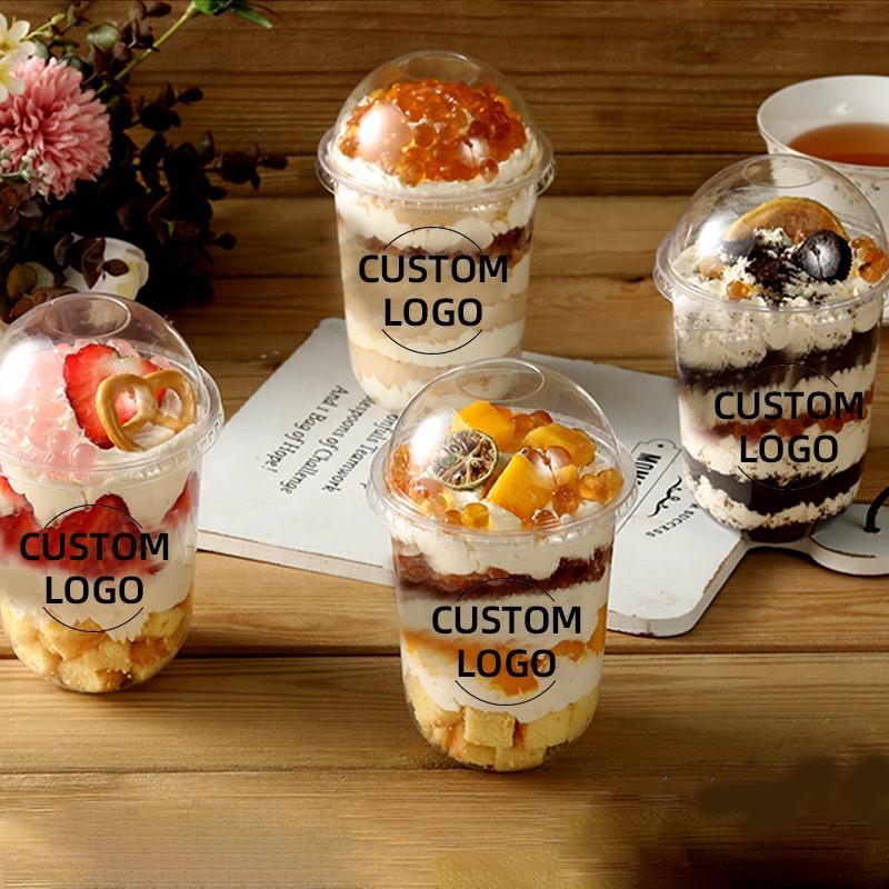 Disposable U Shape PET Cup Takeaway Packaging Juice Dessert Ice Cream ...