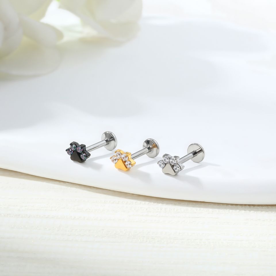 G23 Titanium Tragus Conch Cartilage Earrings Labret Studs Flat Back ...