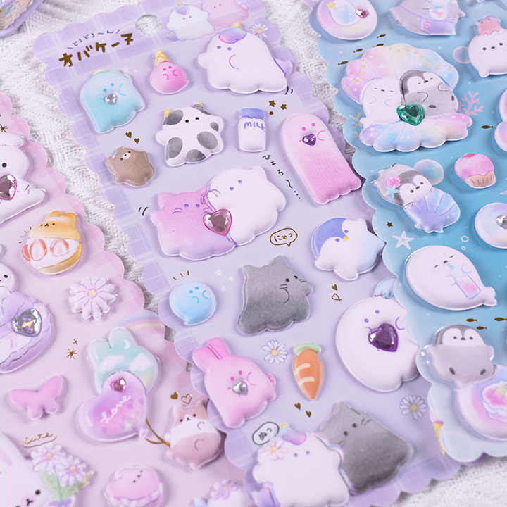 Kids 3D Cartoon Stickers Puffy Foam Decals Soft Thickened Puffy Sticker ...