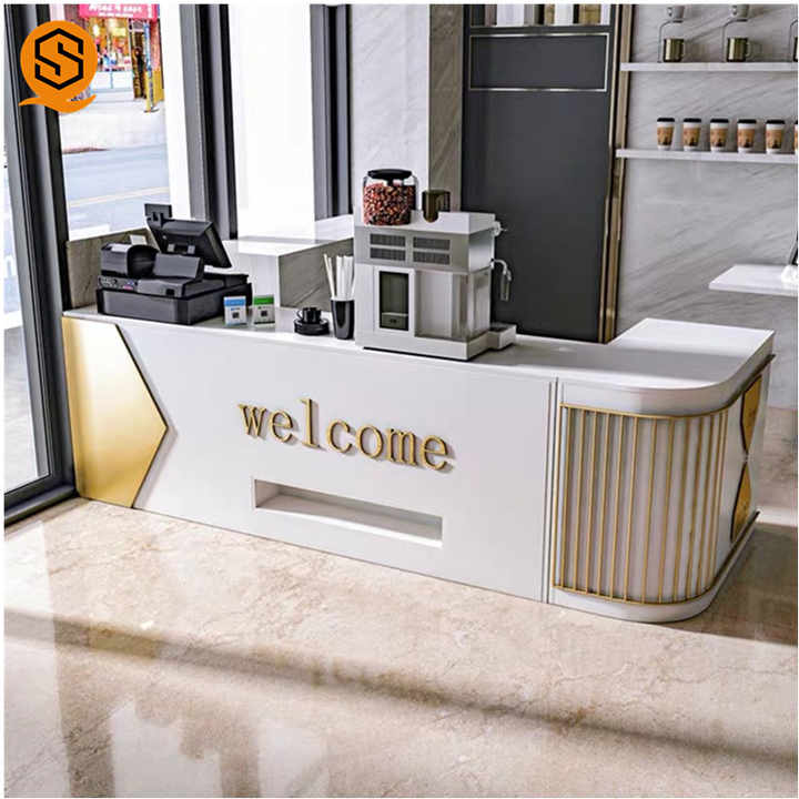 Custom Modern Luxury L Shape Restaurant Reception Desks