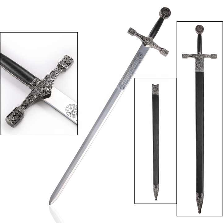 Medieval King Arthur Silver Excalibur Long Sword Replica| Alibaba.com