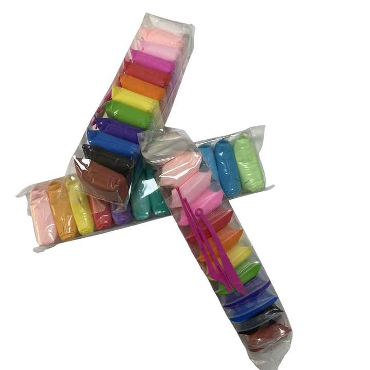 120g 12 Colors Non-toxic Self Sealing Bag Super Light Clay air Dry ...