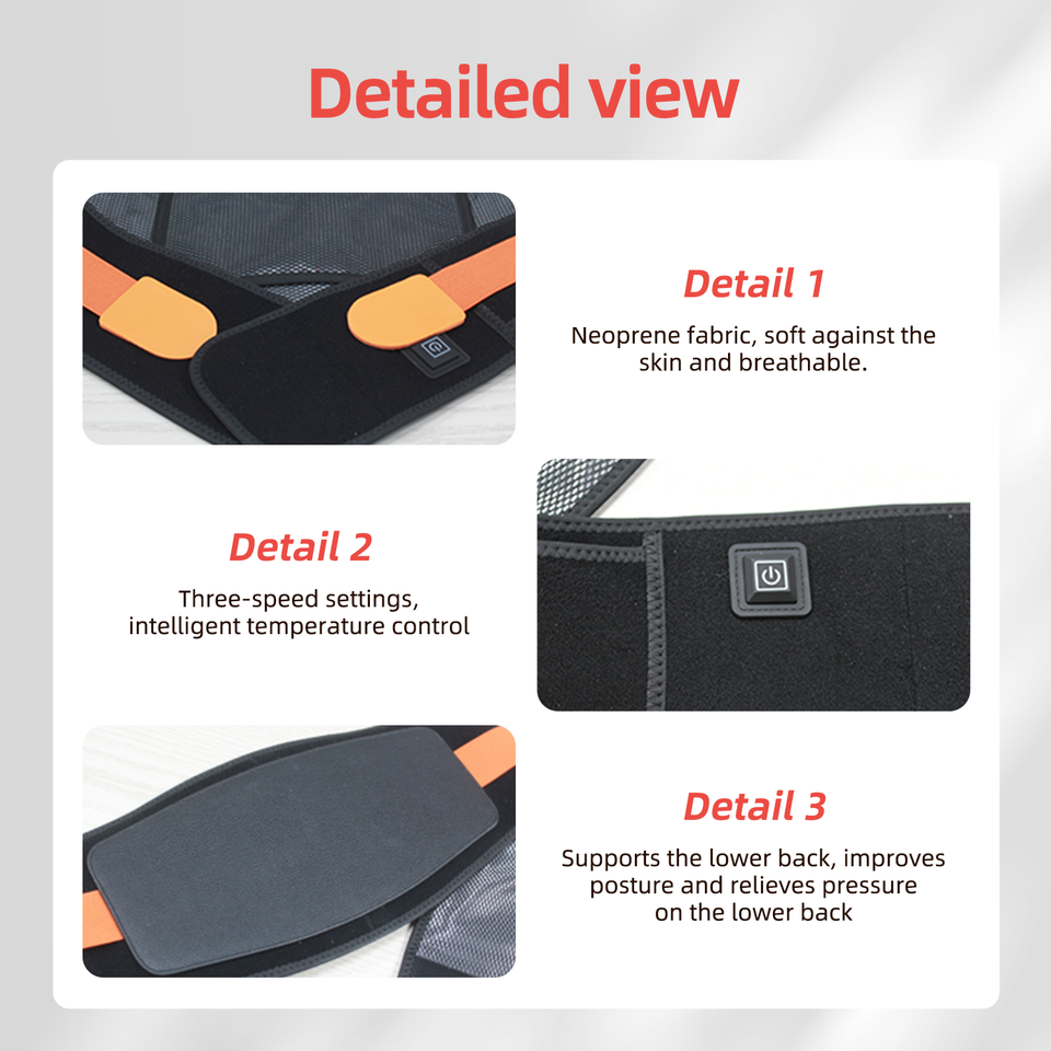 Portable Heated Waist Belt with Moxa Pocket - USB Rechargeable Warm ...