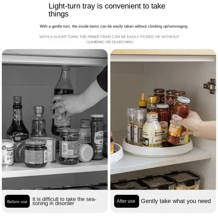 360 Rotatable Anti Sliding Kitchen Condiment Rotatable Storage Rack ...