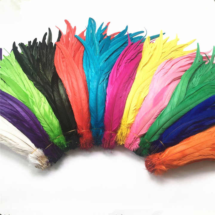 High Quality 35-40 cm Rooster Tail Feather Dyed Long Feathers Rooster ...