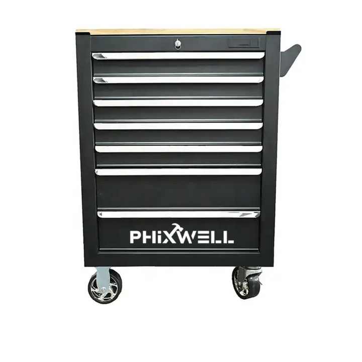 7 Drawers Tool Cabinet Metal Steel Trolley/Chest Workshop Workstation ...