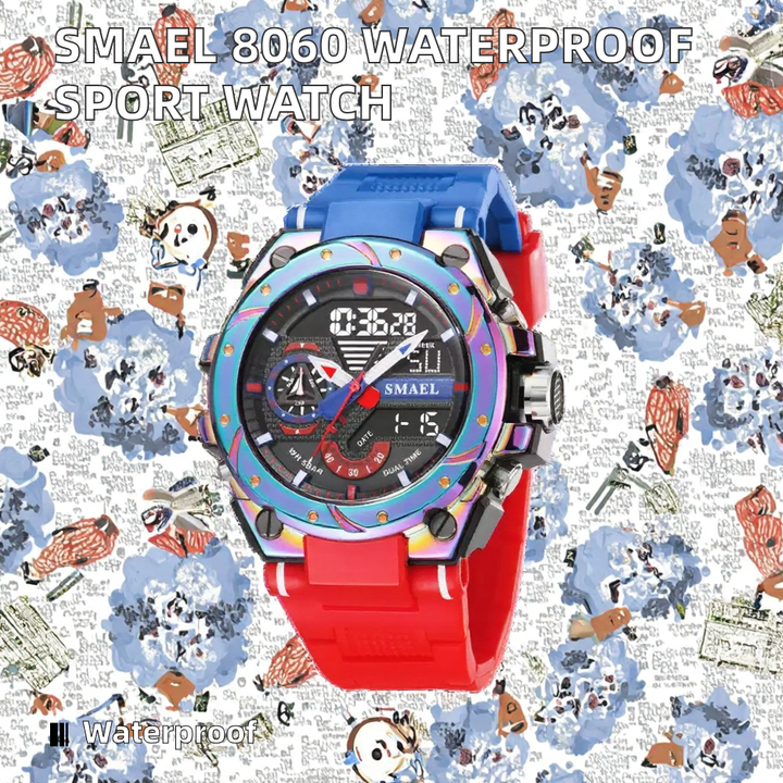 Waterproof LED Sport Watch for Men Analog-Digital Dial Display with ...