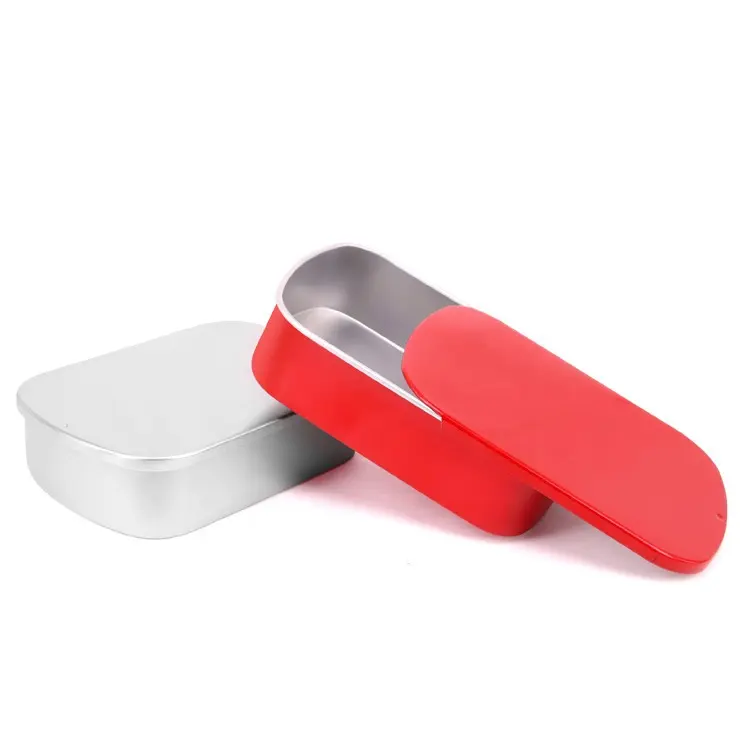 Design Pull-push Matcha Food Grade Tin Can Empty Rectangle Matte Finish ...