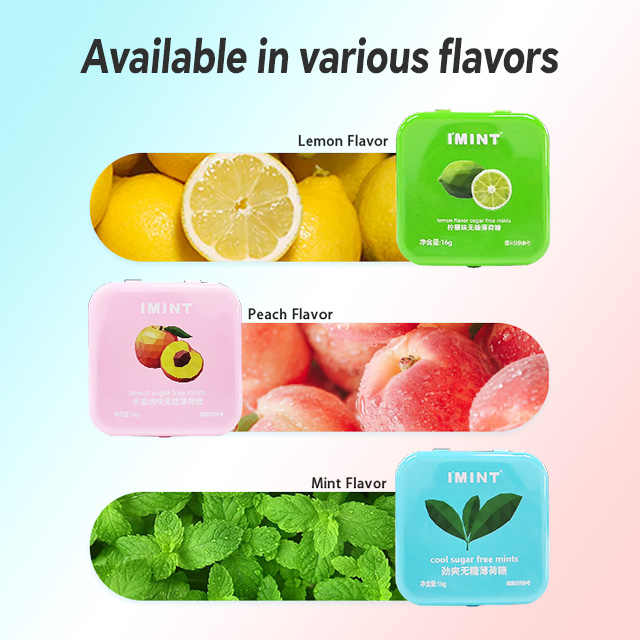 I'MINT 16g Cool Sugar Free Mints Lemon Peach Flavor Candy Tablet Mints ...