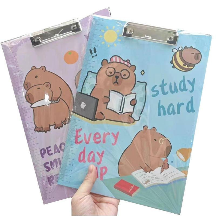 Cartoon Capybara A4 Writing Pad Folder board test paper Document ...