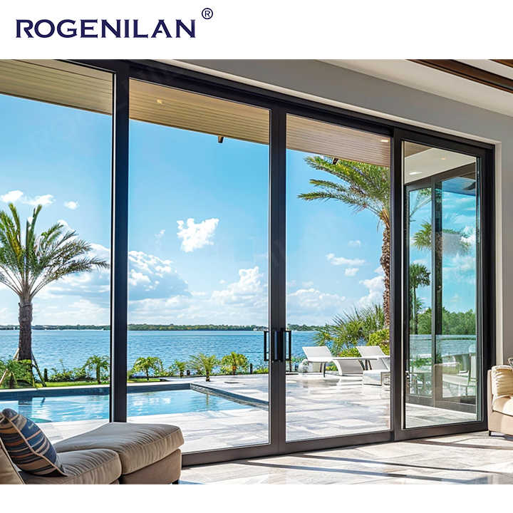 ROGENILAN Villa Exterior Sliding Doors Aluminum Frame Sliding Door ...