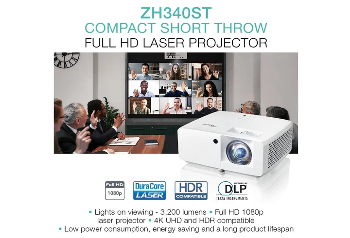 Optoma ZH350ST Compact Short Focal Length Professional Intelligent ...