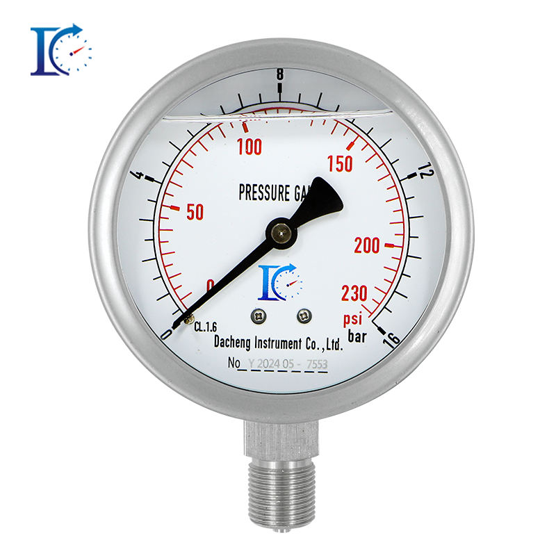 Full Stainless Steel Shockproof Glycerine Air/Oil Pressure Gauge ...