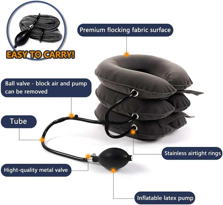 Adjustable Inflatable Neck Stretcher Cervical Traction Device for Pain ...