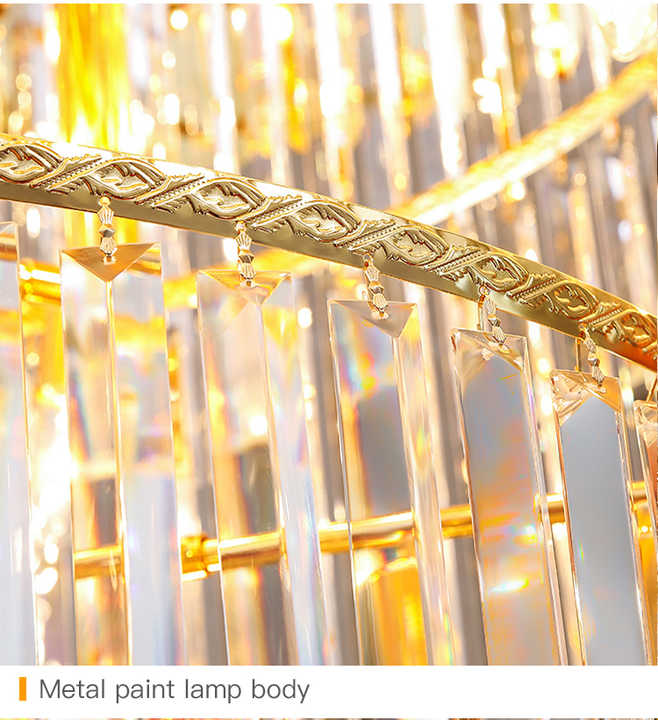 Modern Gold Chandelier for Staircase - Large Crystal Ceiling Pendant ...