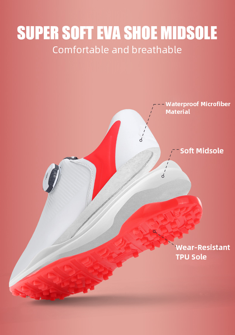 PGM XZ192 women locking non slip golf shoe waterproof lightweight golf ...