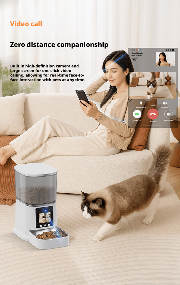 APP Controlled Modern Durable Plastic Smart Pet Feeder with Camera ...