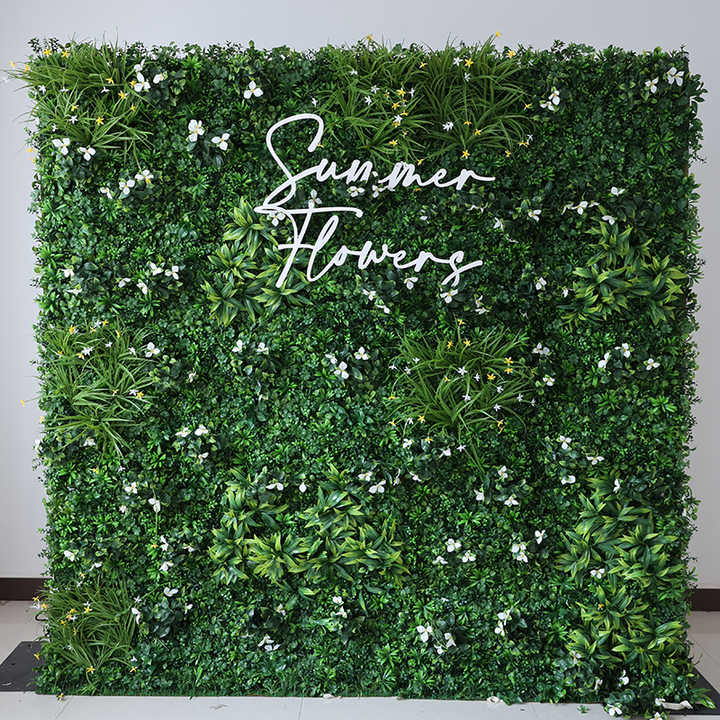 Artificial Grass Wall Backdrop Artificial Panels Backdrop 3D Flower ...