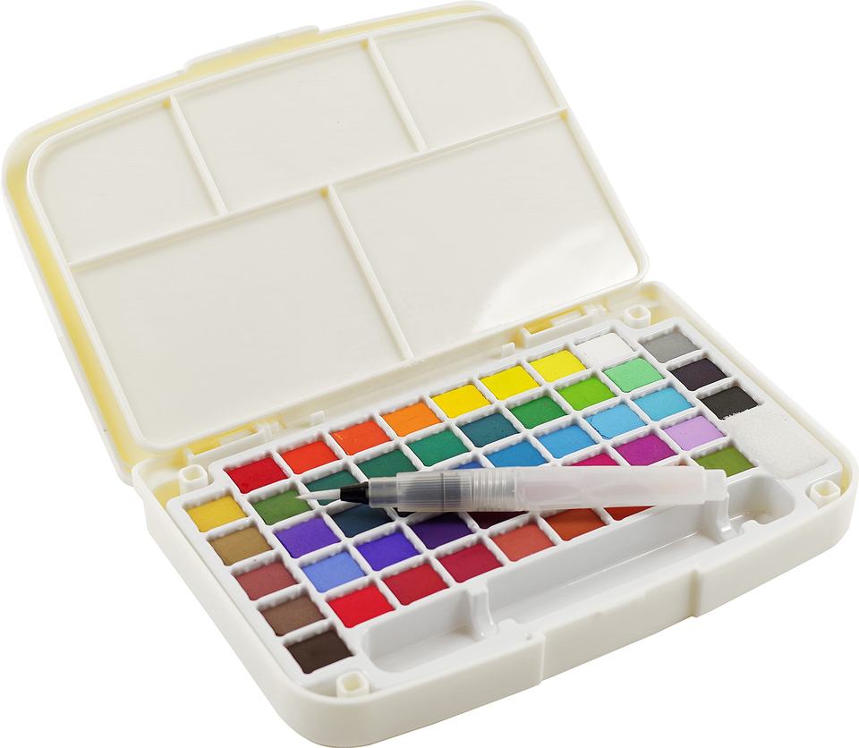 Wholesale Custom Cheap Non-Toxic Half Dry Solid Pigment Watercolor ...