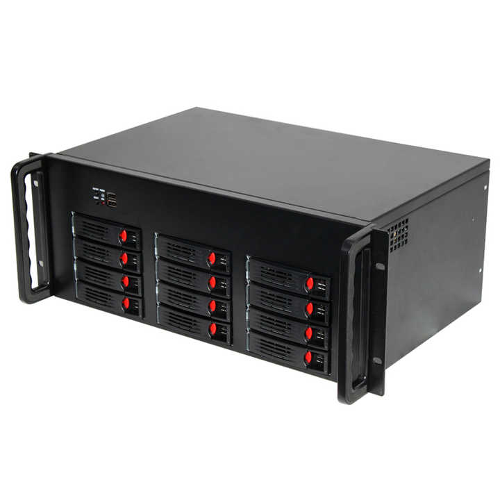 4U 19 pouces Rackmount 12bay Hotswap Storage Chassis CCTV Storage ...