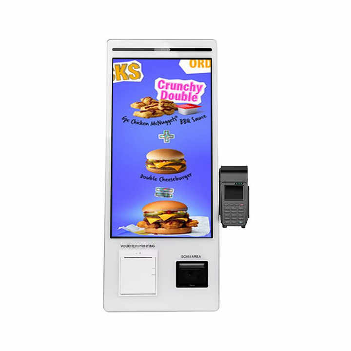 23.6 27 32 inch POS terminal floor stand wall mount McDonald food ordering kiosks restaurant ...
