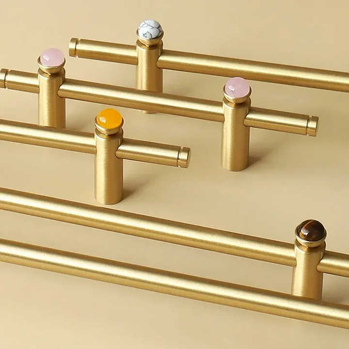 Art Handle/Jade + Brass Handles and Knobs Drawer Pulls Kitchen Cabinet ...