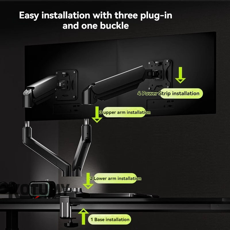 20000 Times Fatigue Test Dual Monitor Stand, Gas Spring Dynamic Hover ...