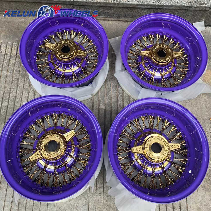 OEM Luxury Chrome Spoke Wire Wheels for Car 13"/14"/15"/16"17" 5x120 ...