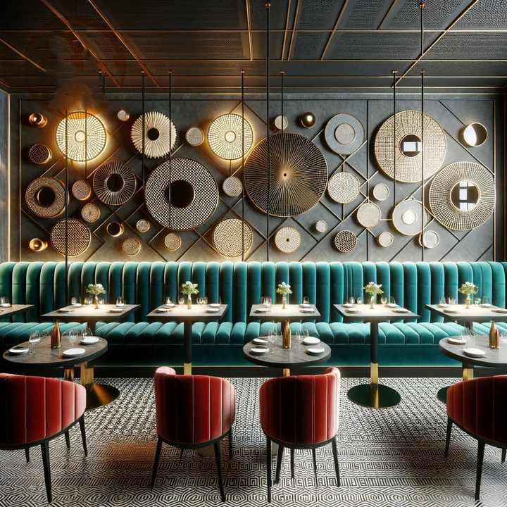 Light Luxury Modern Cafe Bench Seating for Restaurants